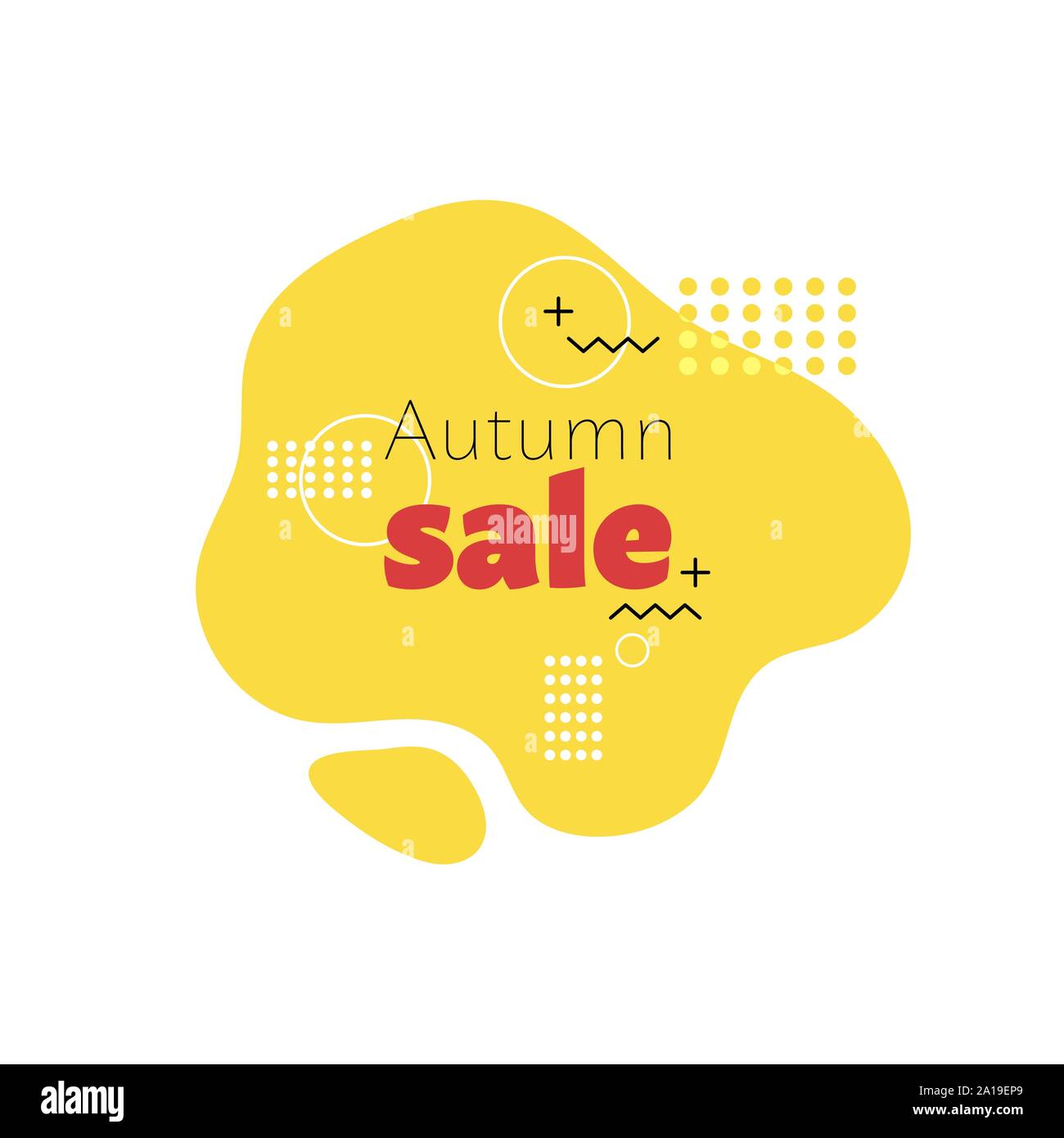 Promotional banner in memphis style with text autumn sale, fall ...