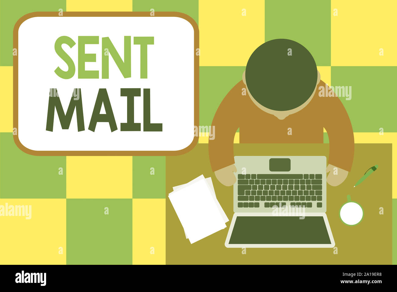 Conceptual hand writing showing Sent Mail. Concept meaning Event where ...