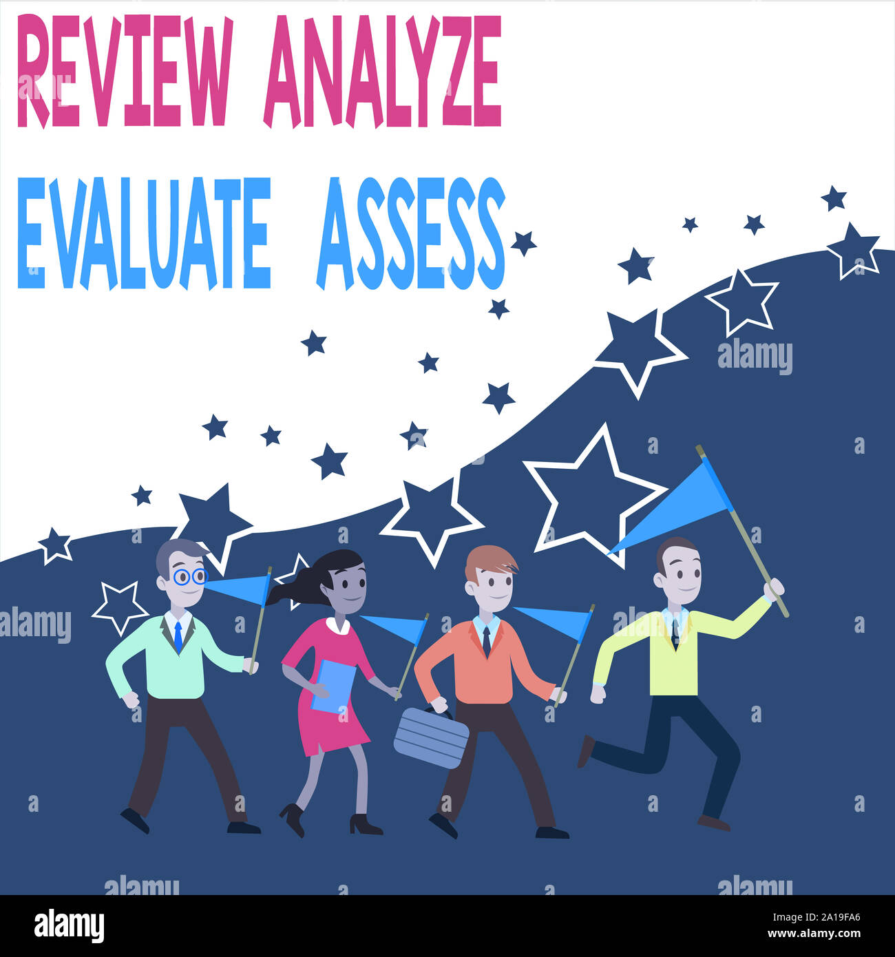 Conceptual hand writing showing Review Analyze Evaluate Assess. Concept ...