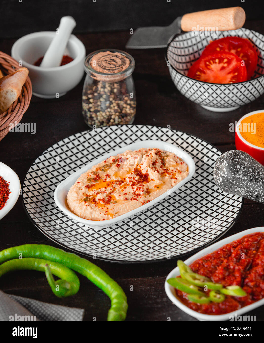 White bastirma sauce with vegetables Stock Photo - Alamy