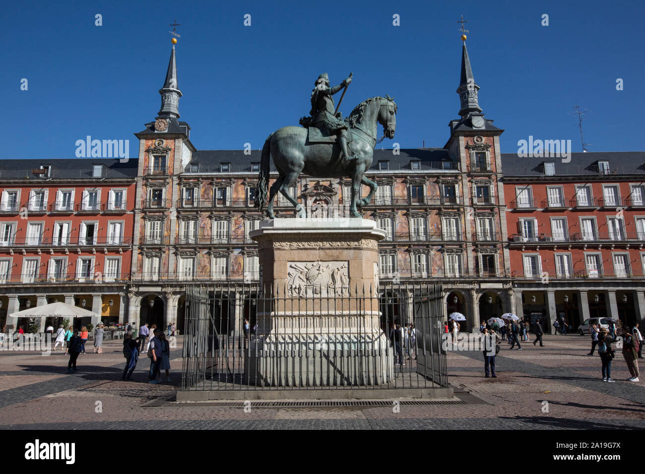 Plaza Mayor, main square in the heart of Madrid, capital of Spain ...