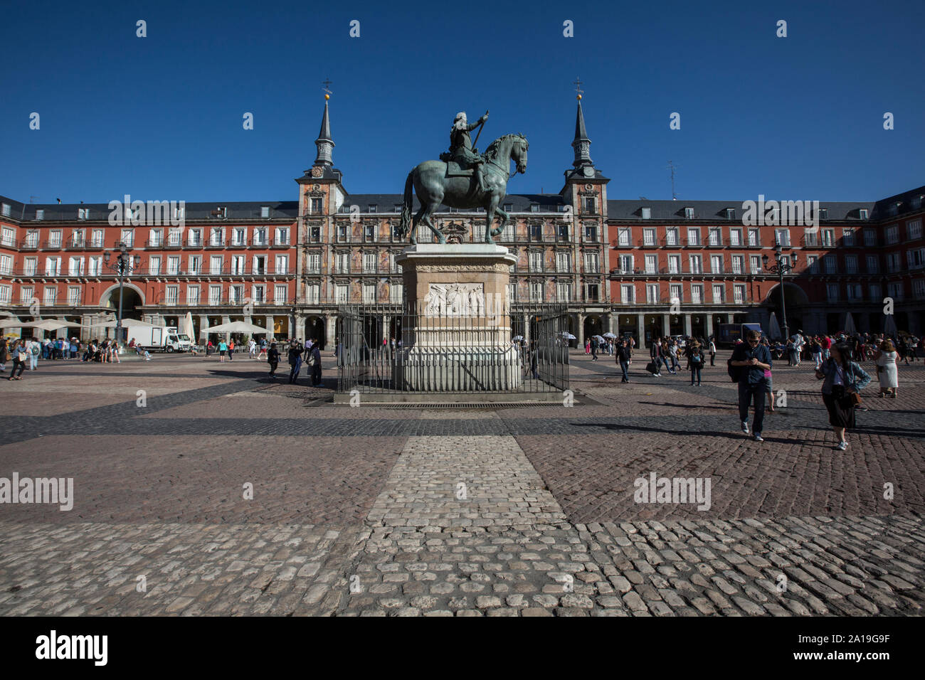 Plaza Mayor, main square in the heart of Madrid, capital of Spain ...