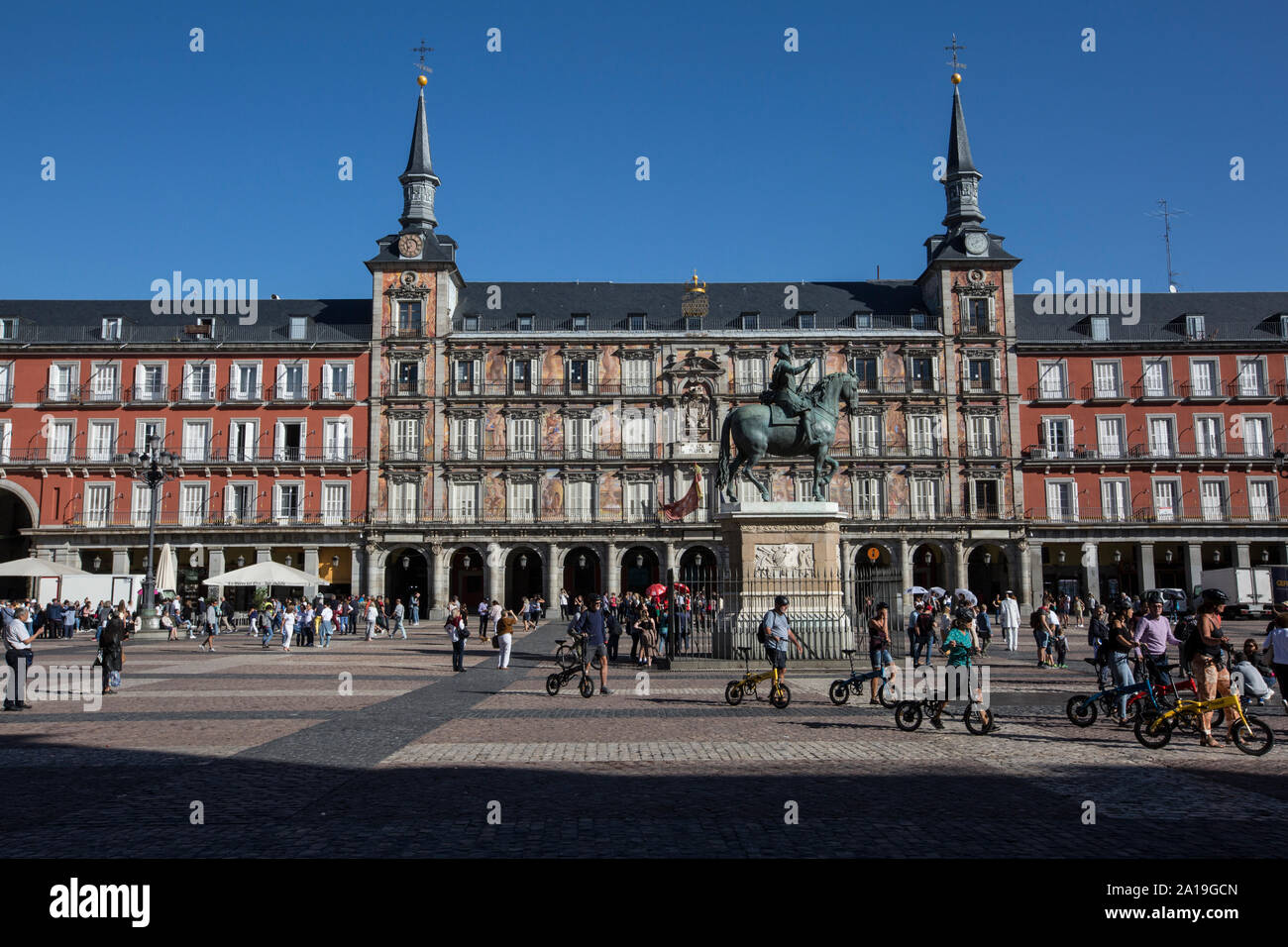 Plaza Mayor, main square in the heart of Madrid, capital of Spain ...