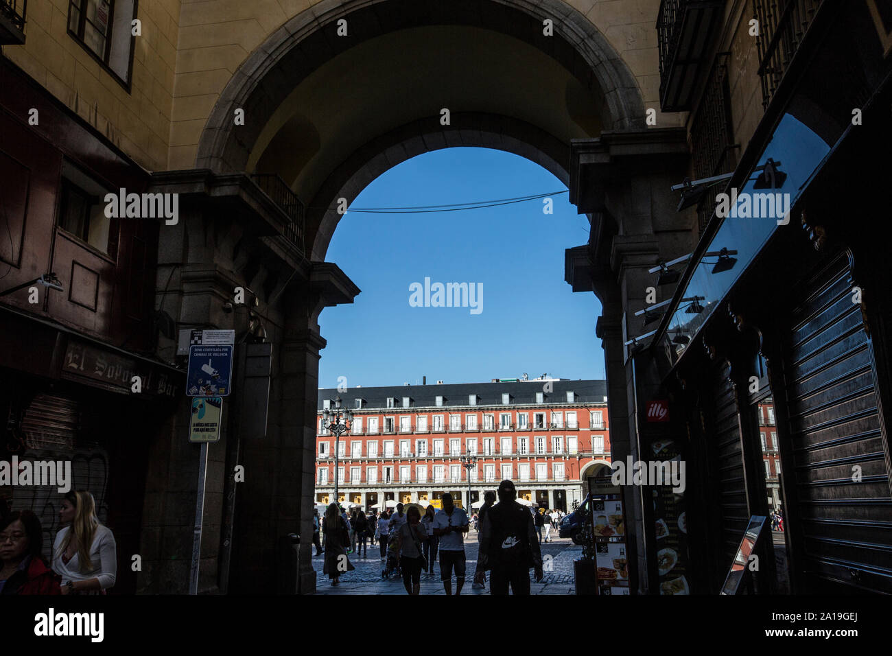 Plaza Mayor, main square in the heart of Madrid, capital of Spain ...