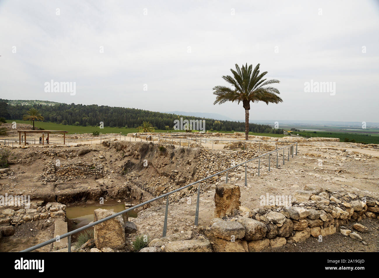 Israel, Jezreel Valley, Tel Megiddo National park, The sacred area with ...