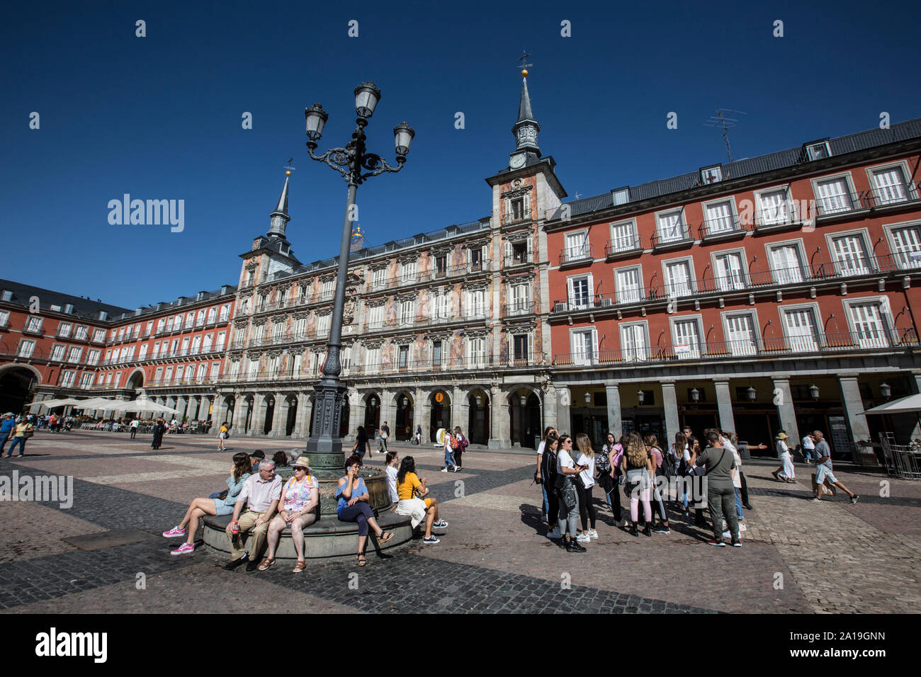 Plaza Mayor, main square in the heart of Madrid, capital of Spain ...