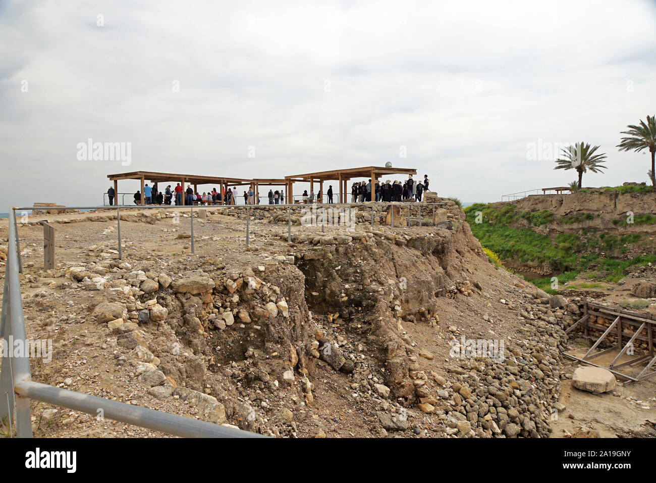 Israel, Jezreel Valley, Tel Megiddo National park, The sacred area with ...
