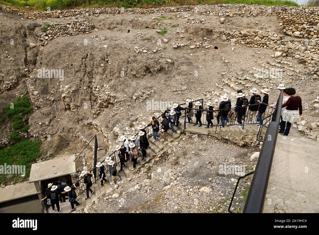 Israel, Jezreel Valley, Tel Megiddo National park, The subterranean ...