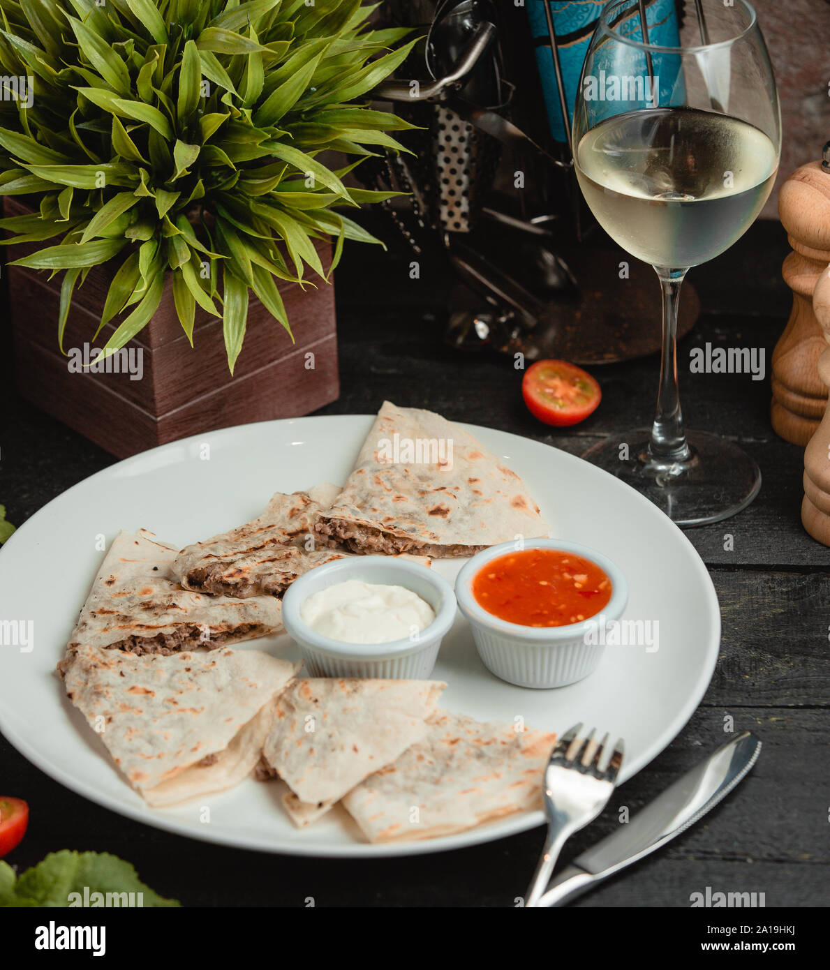 Azeri national qutab with meat Stock Photo - Alamy