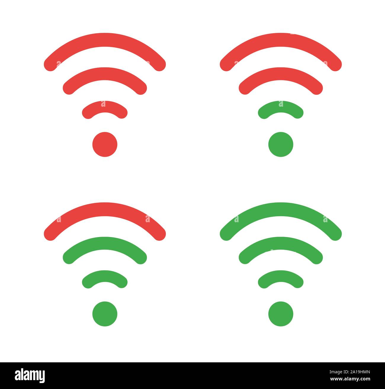 Vector icon set of wifi symbols. Flat color style Stock Vector Image ...