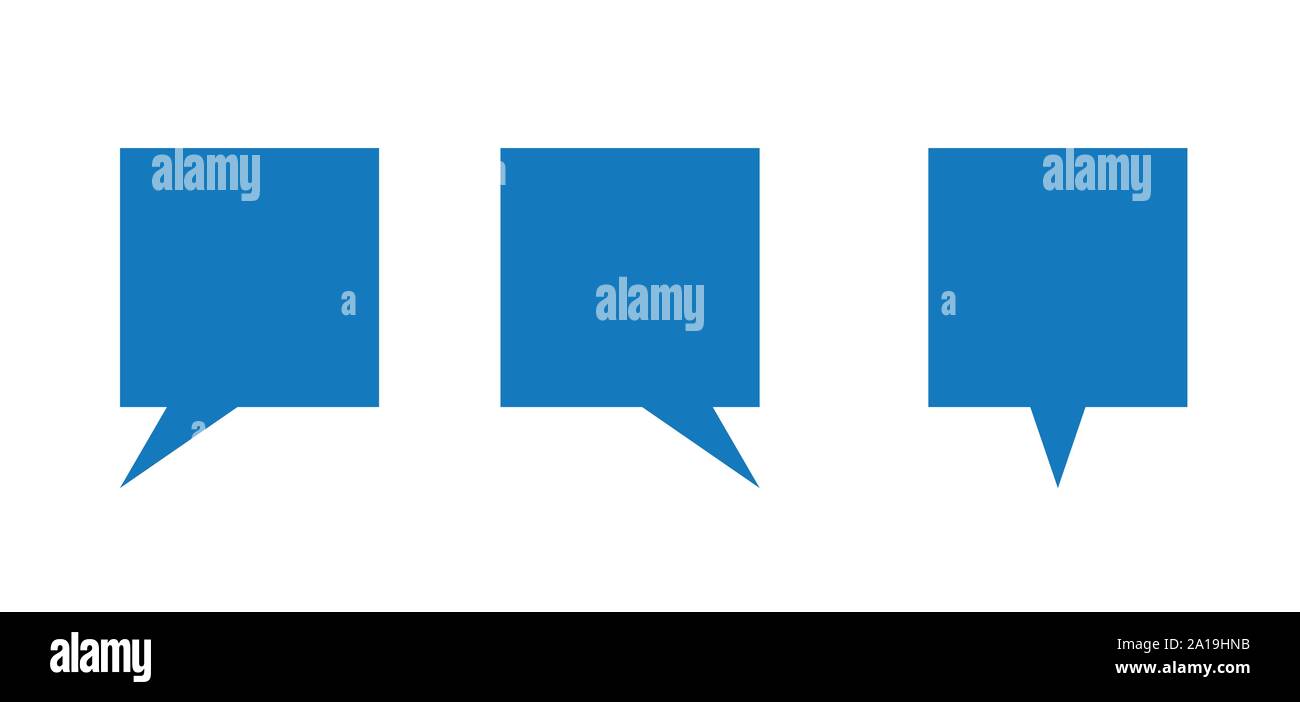 Vector icon set of square speech bubbles. Flat color style Stock Vector ...