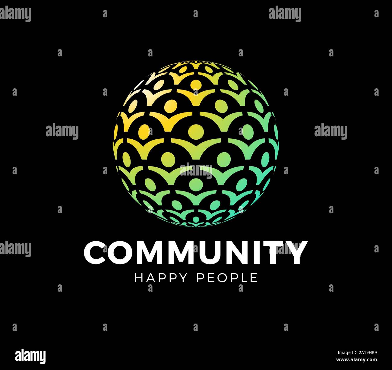 People Globe Icon Logo Design Element. Communication concept logotype ...