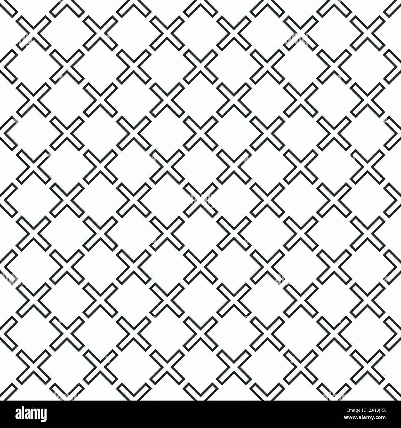 Abstract seamless pattern of crosses or plus signs. X-sign pattern ...