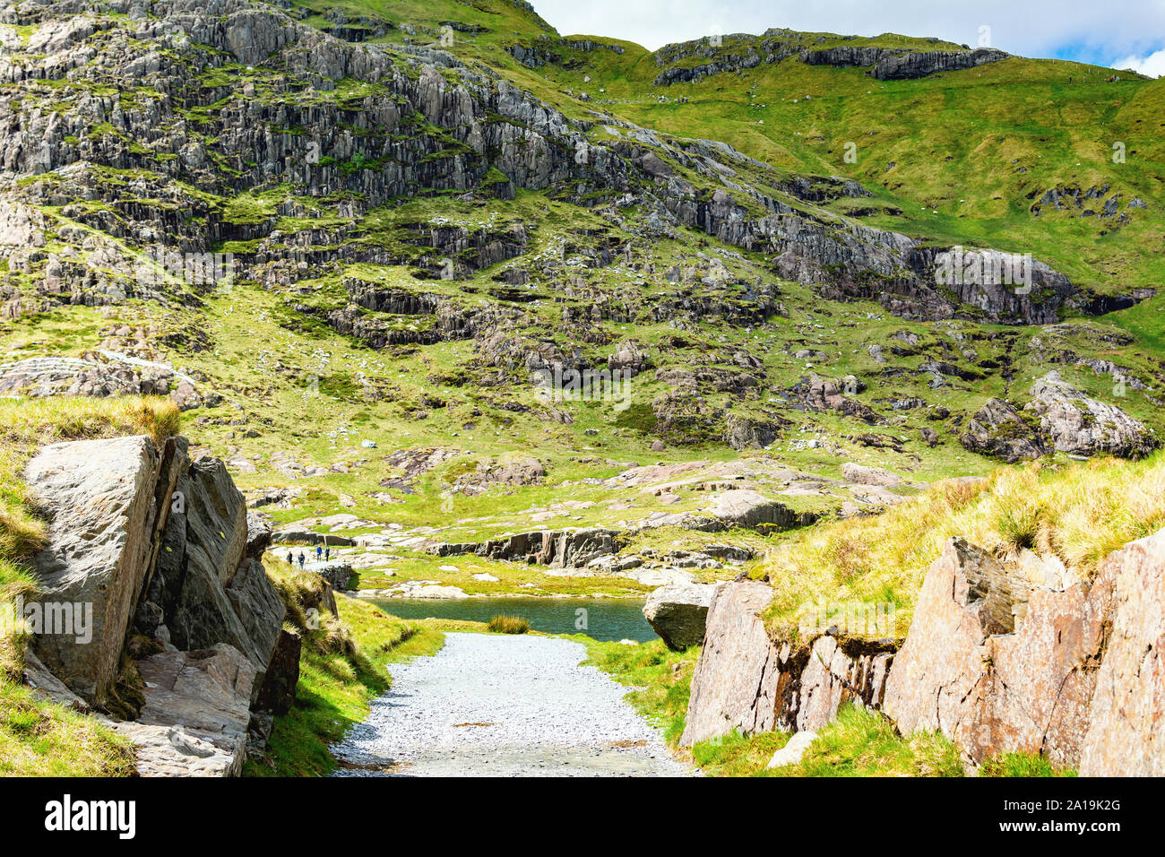 Mountains view, ranger path in Snowdonia, North Wales, United Kingdom ...
