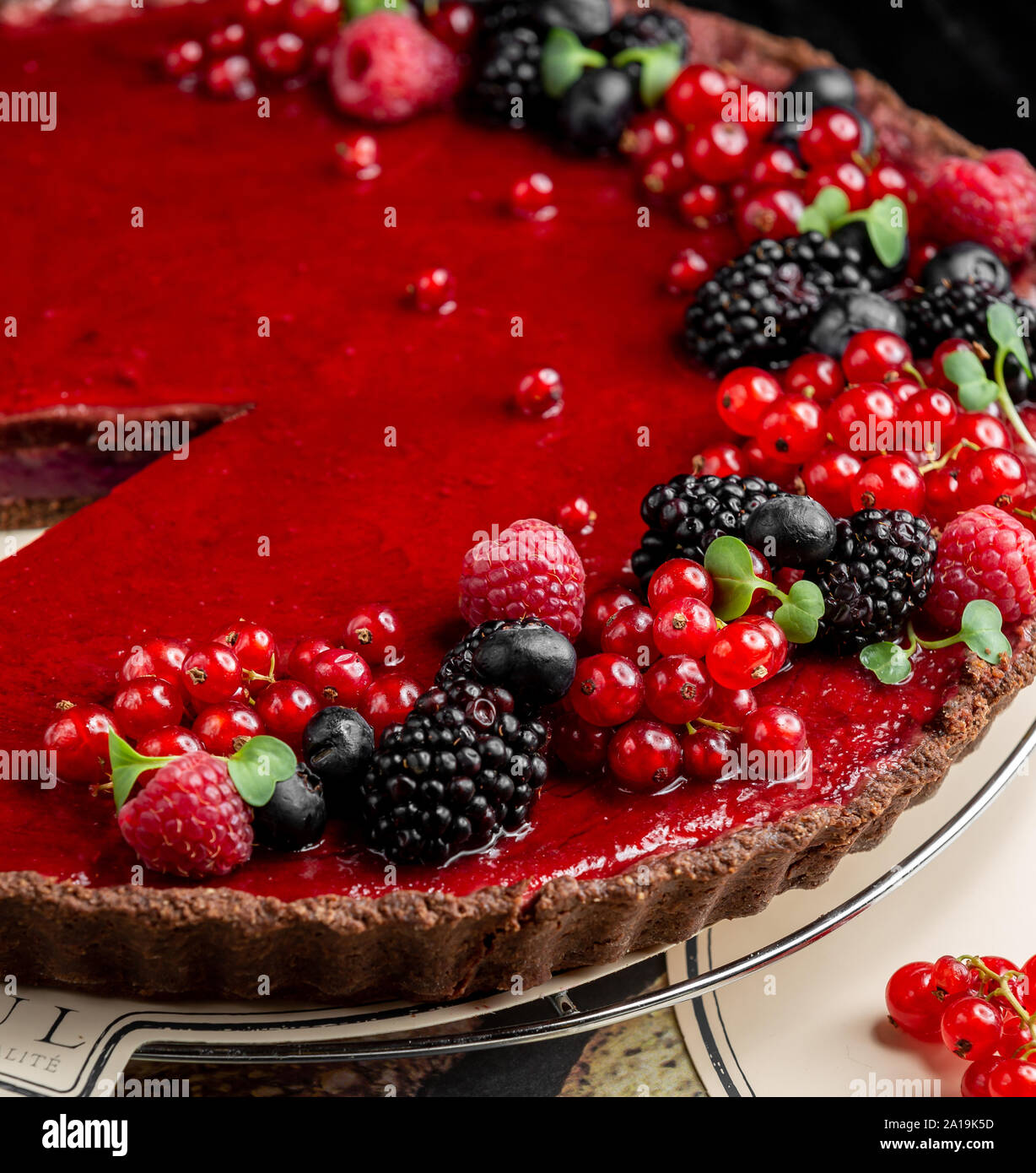Fruit cheesecake with berries Stock Photo - Alamy
