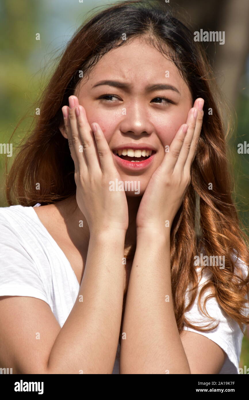 Shocked youthful female hi-res stock photography and images - Alamy