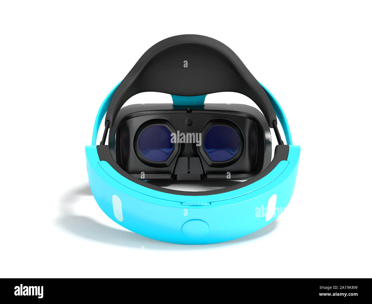 Modern virtual reality glasses for computer games blue 3d rendering on ...