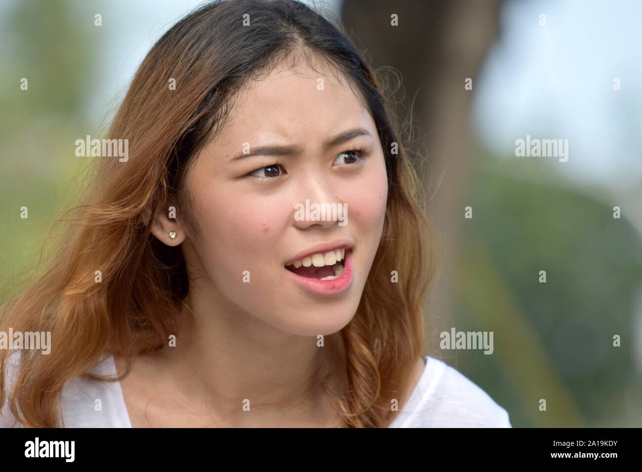 An Adult Female And Confusion Stock Photo - Alamy