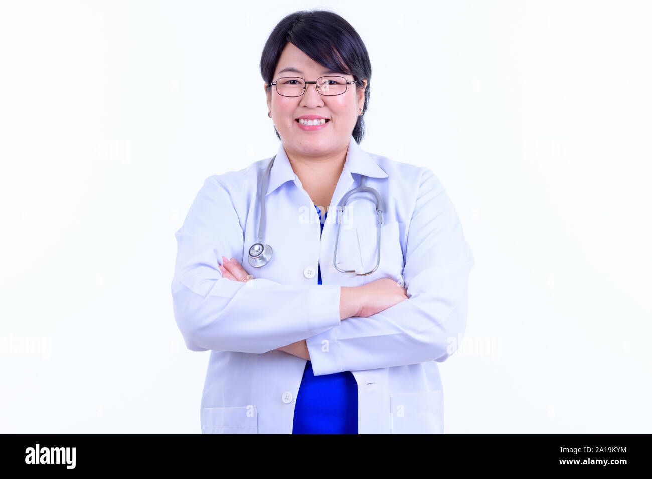 Happy overweight asian woman doctor hi-res stock photography and images ...