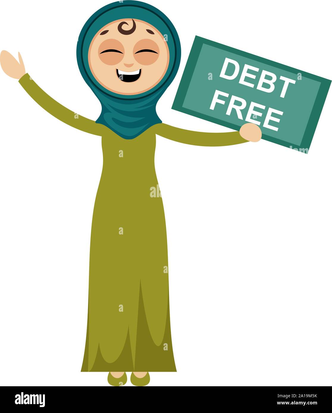 Woman is debt free, illustration, vector on white background Stock ...