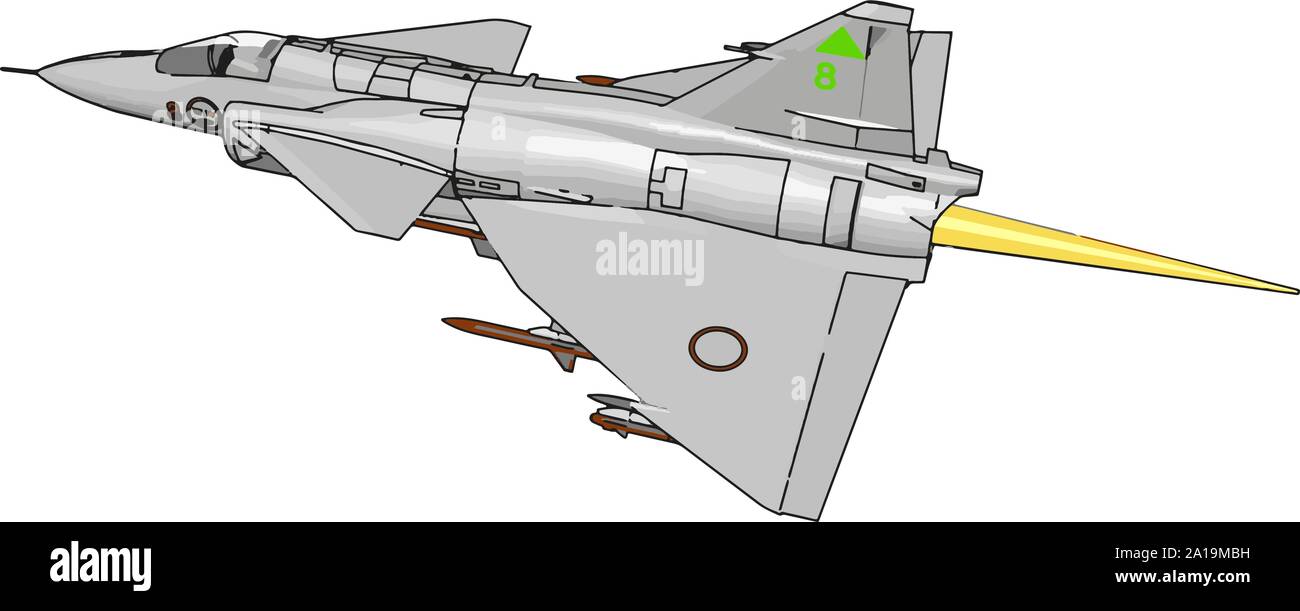 Flying jet, illustration, vector on white background Stock Vector Image ...