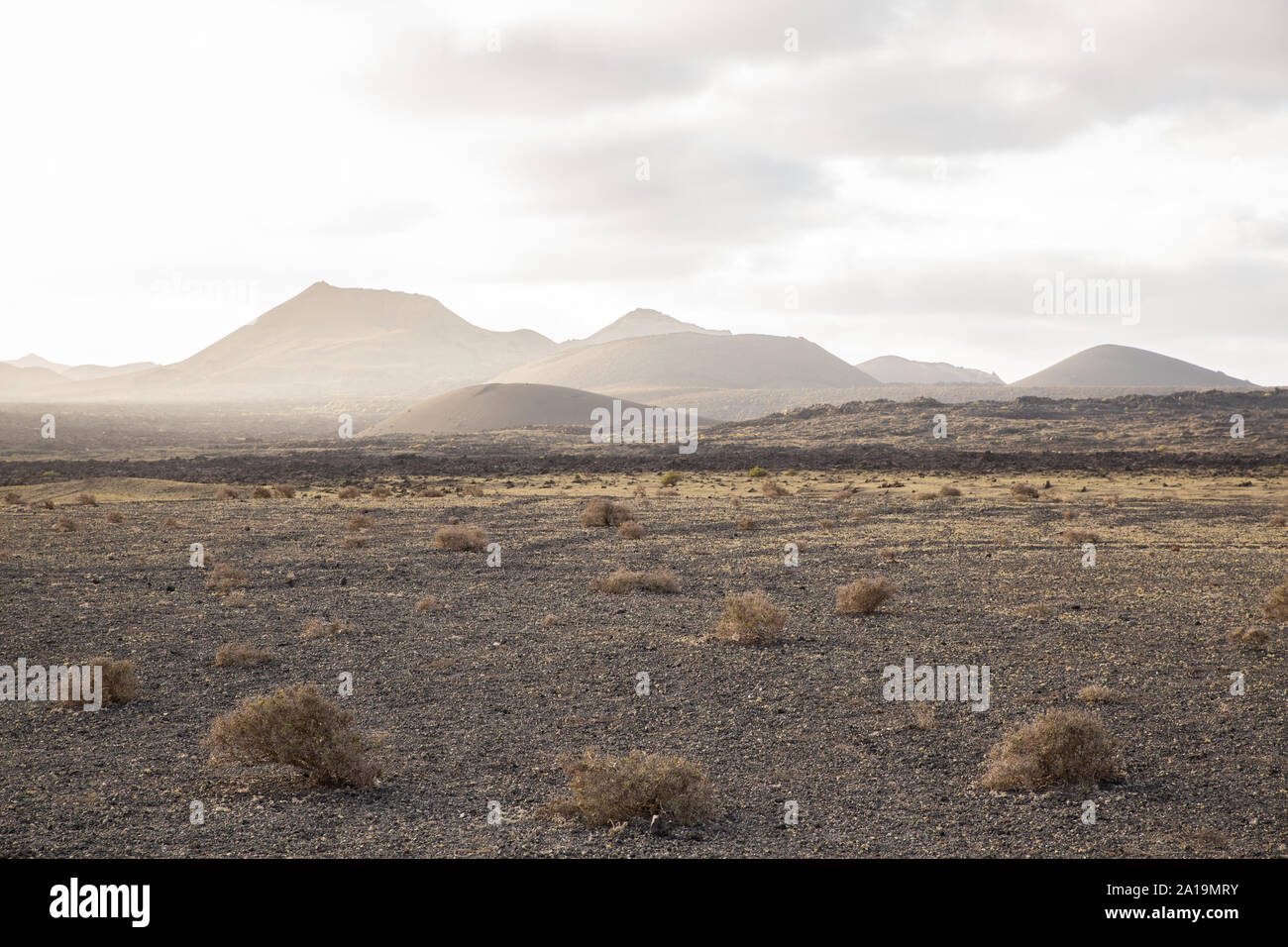 Rocky field in Timanfaya national park Stock Photo - Alamy