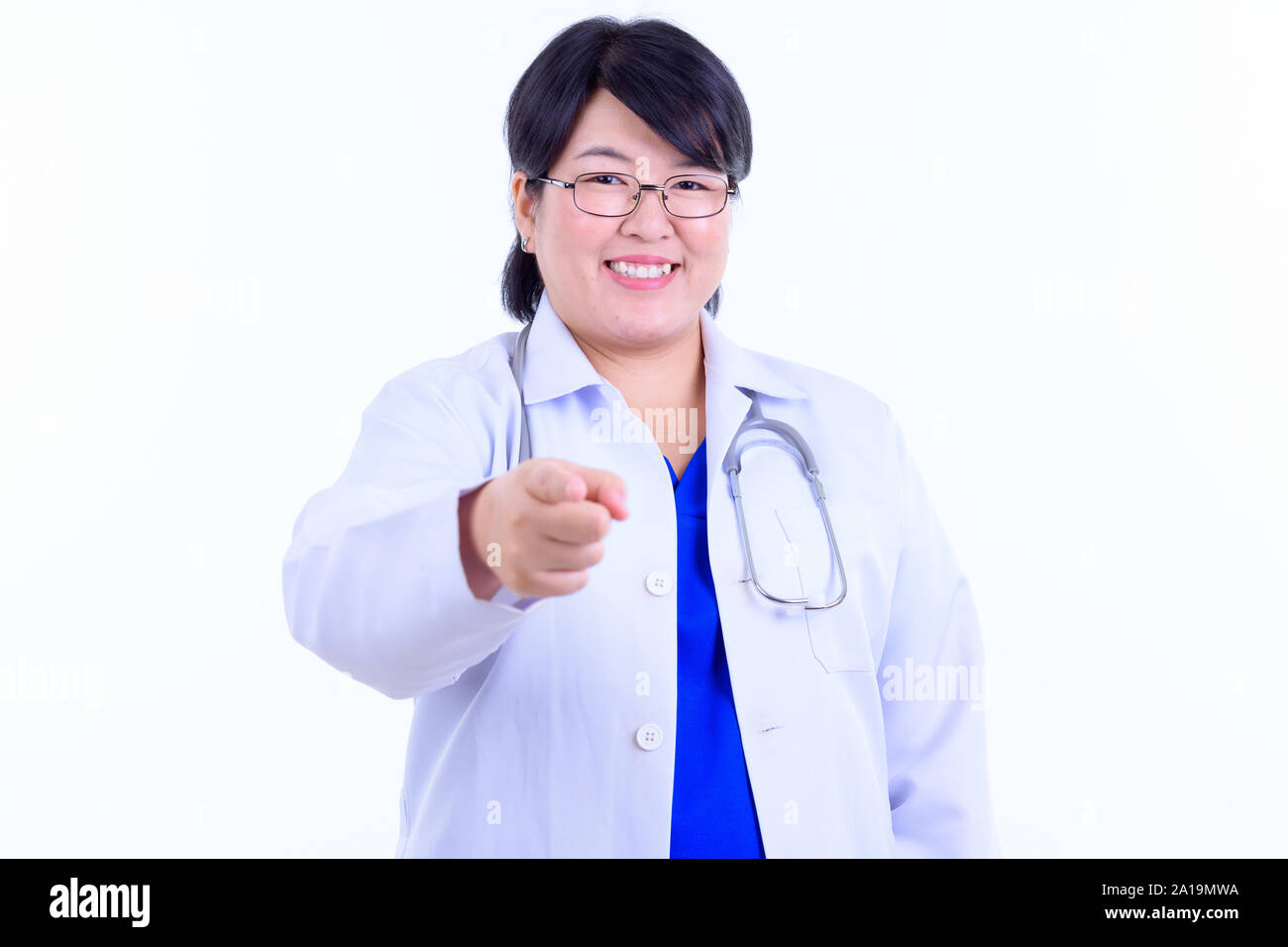 Happy overweight asian woman doctor hi-res stock photography and images ...