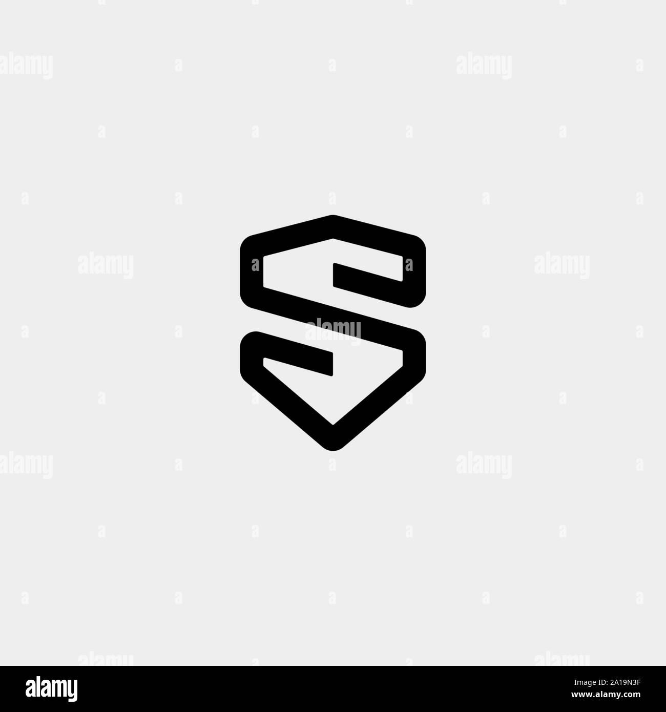 Letter S SS Shield Logo Design Simple Vector Stock Vector Image & Art ...
