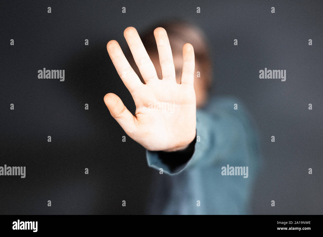 Stop hand signal hi-res stock photography and images - Alamy