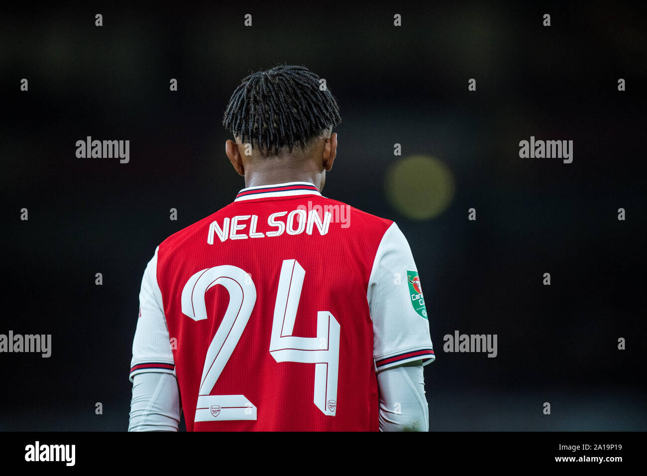 LONDON, ENGLAND - SEPTEMBER 24: Reiss Nelson of Arsenal FC during the ...