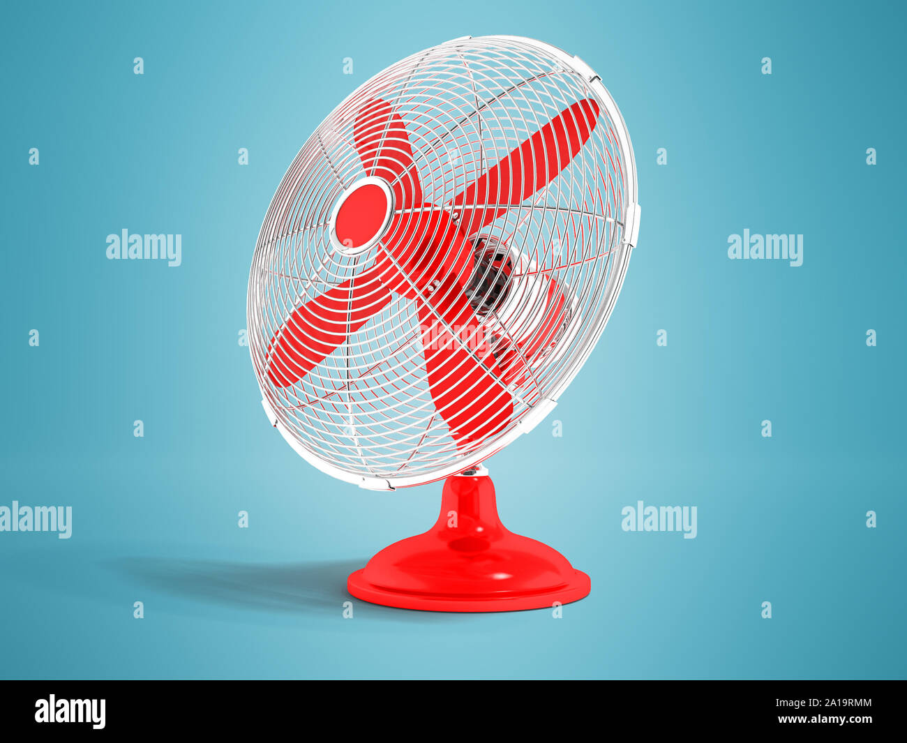 Modern propeller in a metal dome with a red propeller desktop 3d render ...