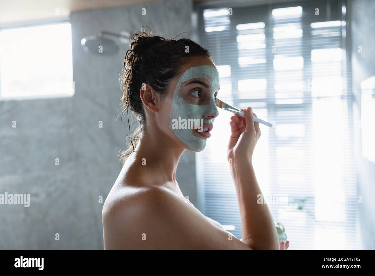 Applying mask hi-res stock photography and images - Alamy