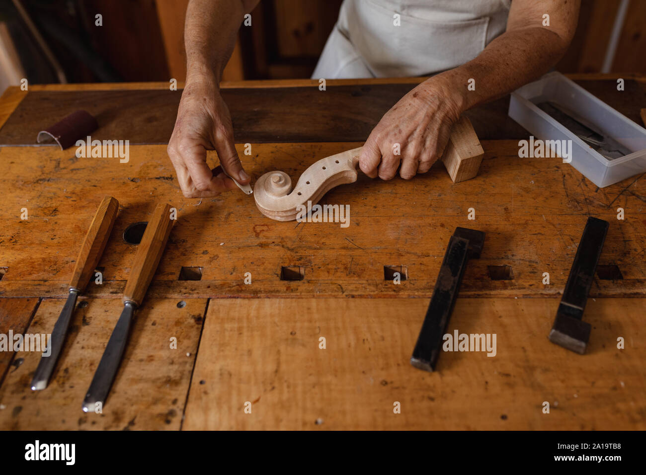Luthier manufacturing instrument chisel hi-res stock photography and ...