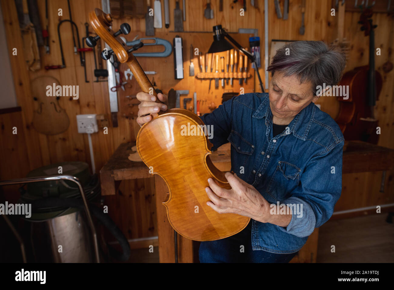 Female violin maker hi-res stock photography and images - Alamy