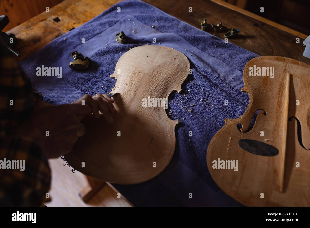 Luthier working chisel in close hi-res stock photography and images - Alamy