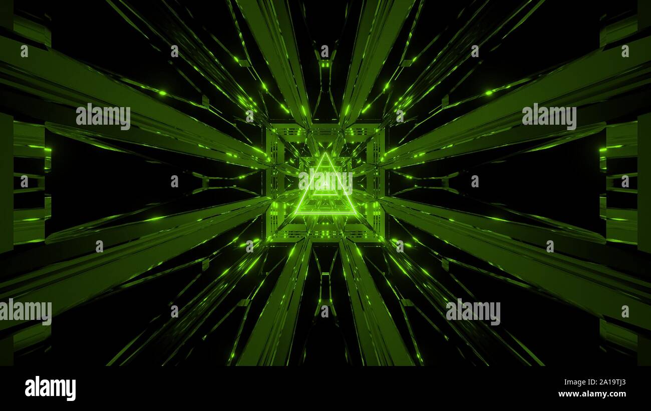 glowing triangle wireframe design 3d illustration background wallpaper ...