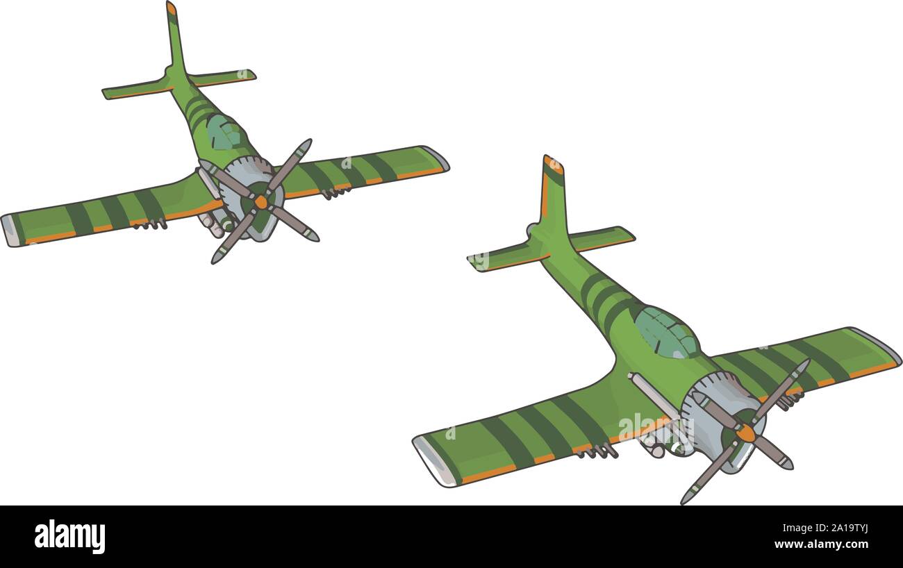 Green aircraft, illustration, vector on white background Stock Vector ...