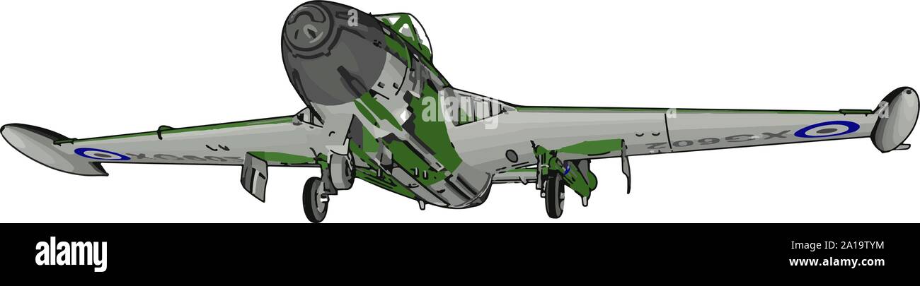 Green airplane, illustration, vector on white background Stock Vector ...