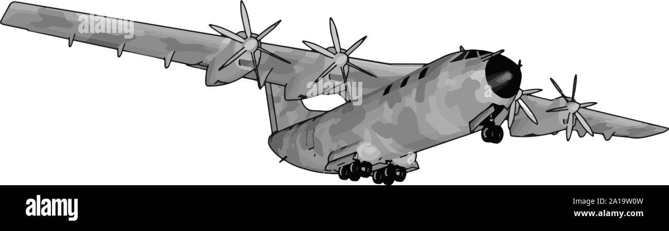Big old bomber, illustration, vector on white background Stock Vector ...