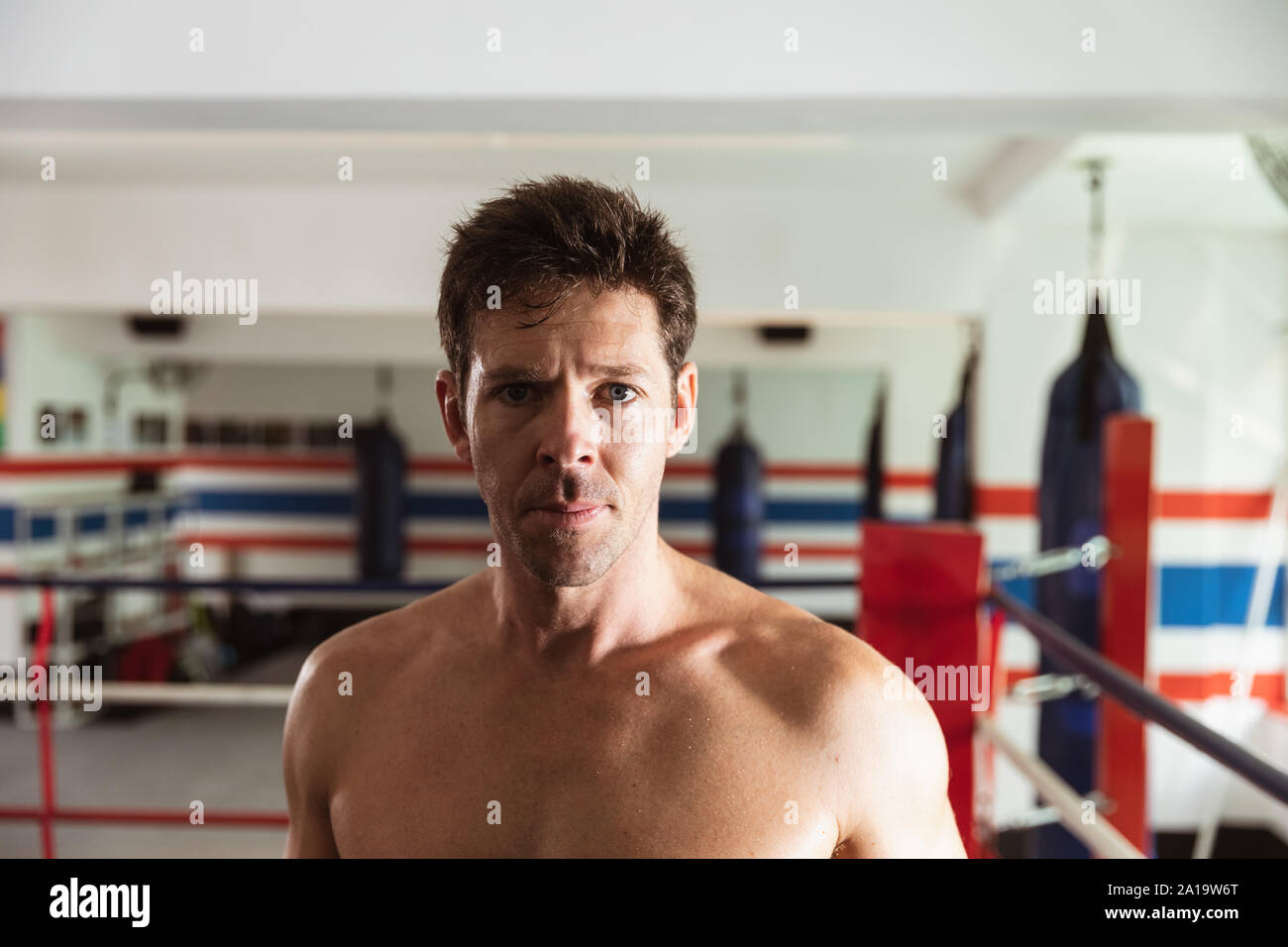 Male boxer in a boxing gym Stock Photo - Alamy