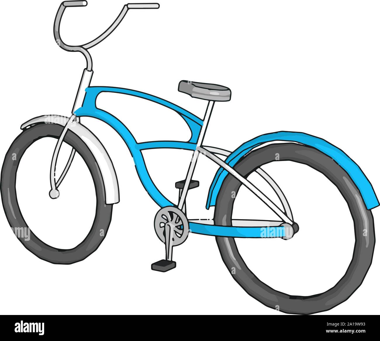 Blue bike, illustration, vector on white background Stock Vector Image ...