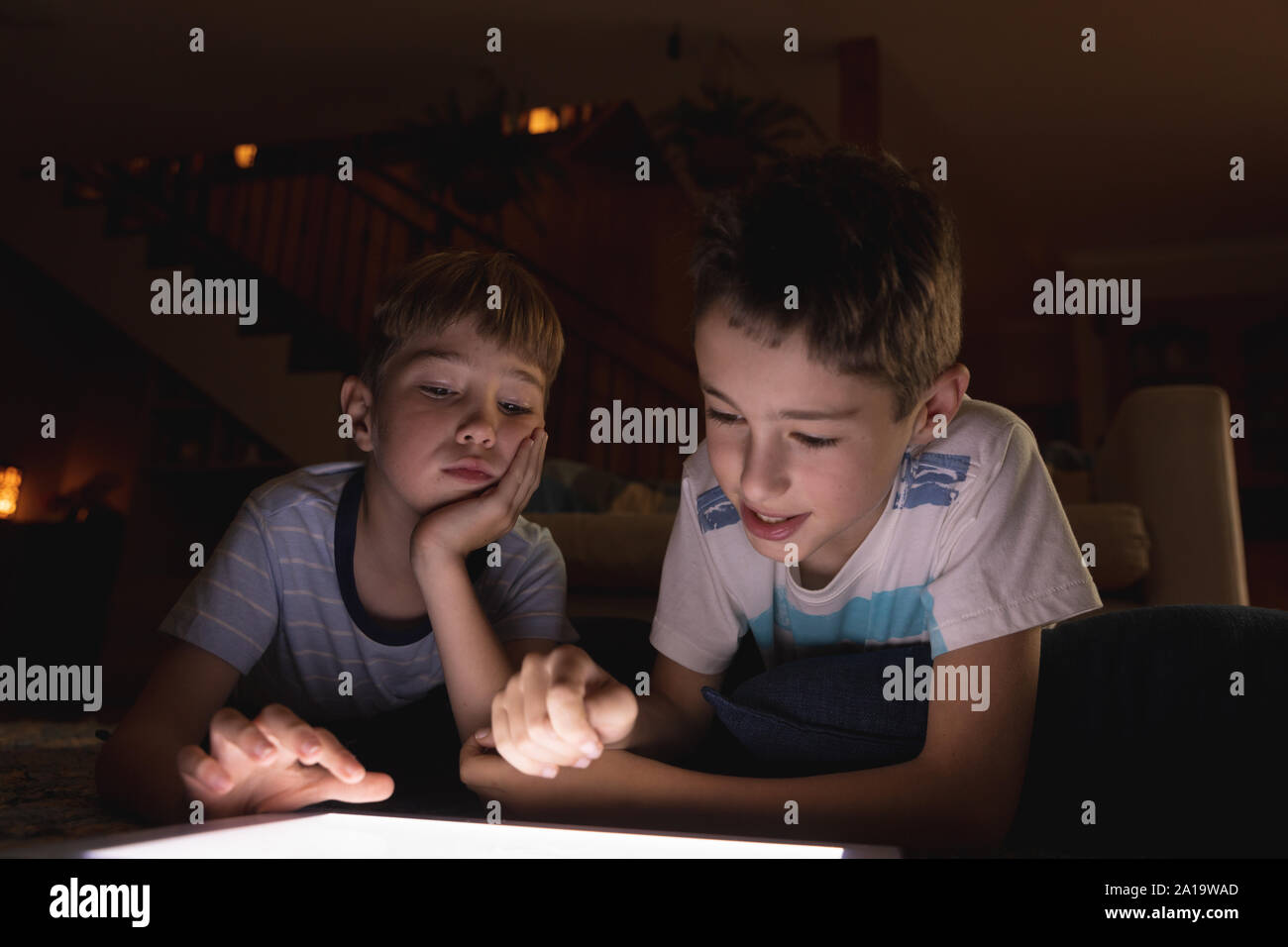 Brothers enjoying time together at home Stock Photo - Alamy