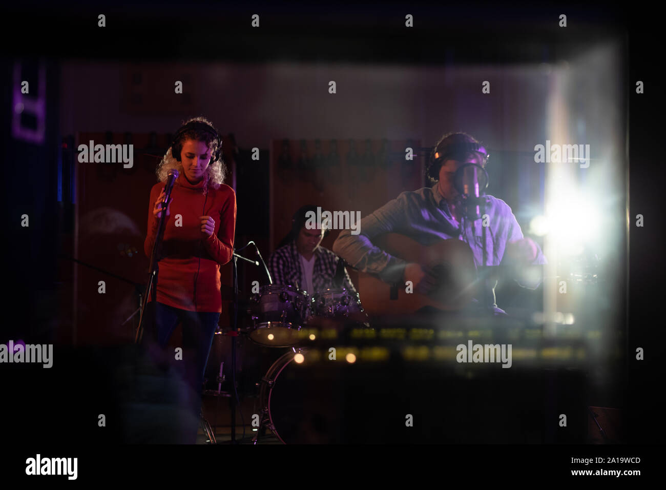 Group recording in a sound studio Stock Photo - Alamy