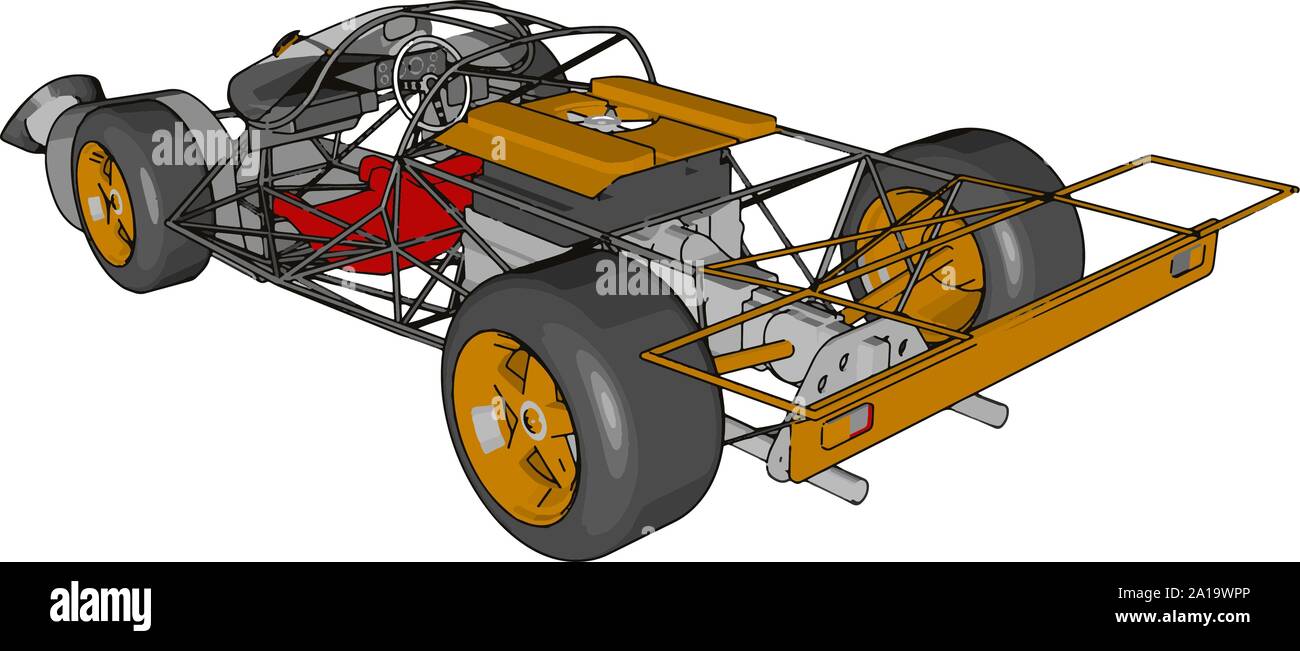 Weird racing car, illustration, vector on white background Stock Vector ...