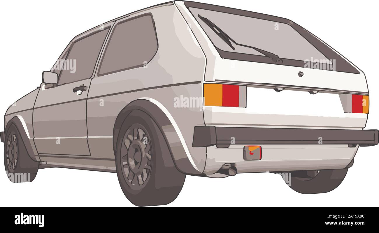 White car, illustration, vector on white background Stock Vector Image ...