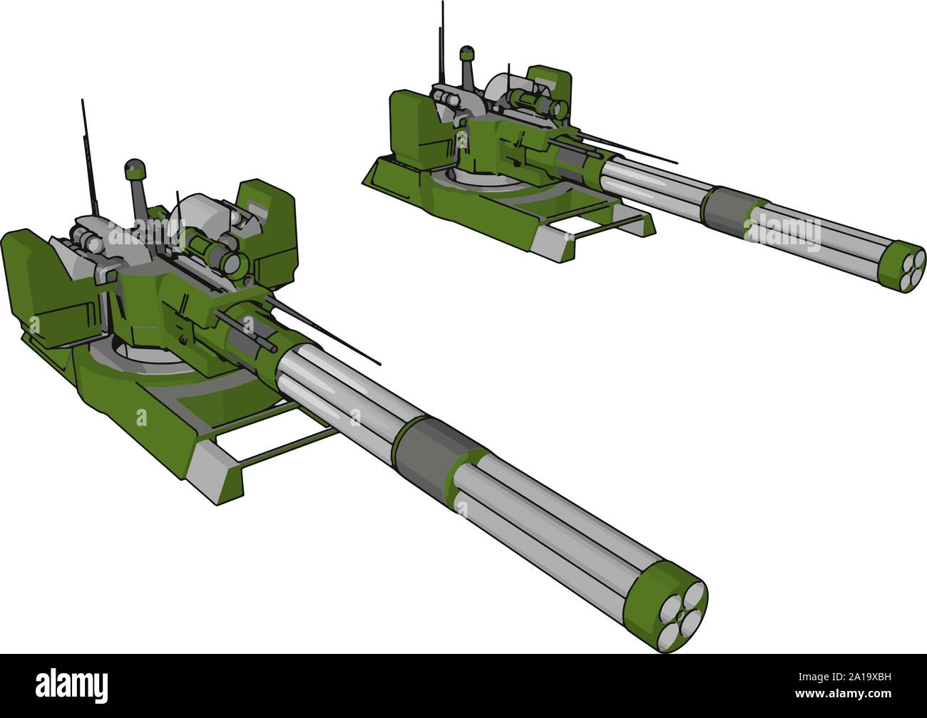 Machine gun, illustration, vector on white background Stock Vector ...
