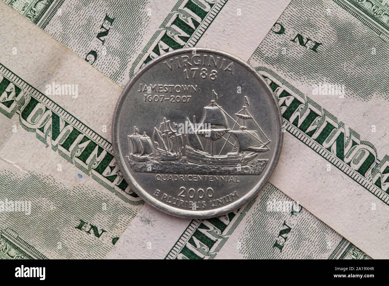 Virginia state quarter coin hi-res stock photography and images - Alamy