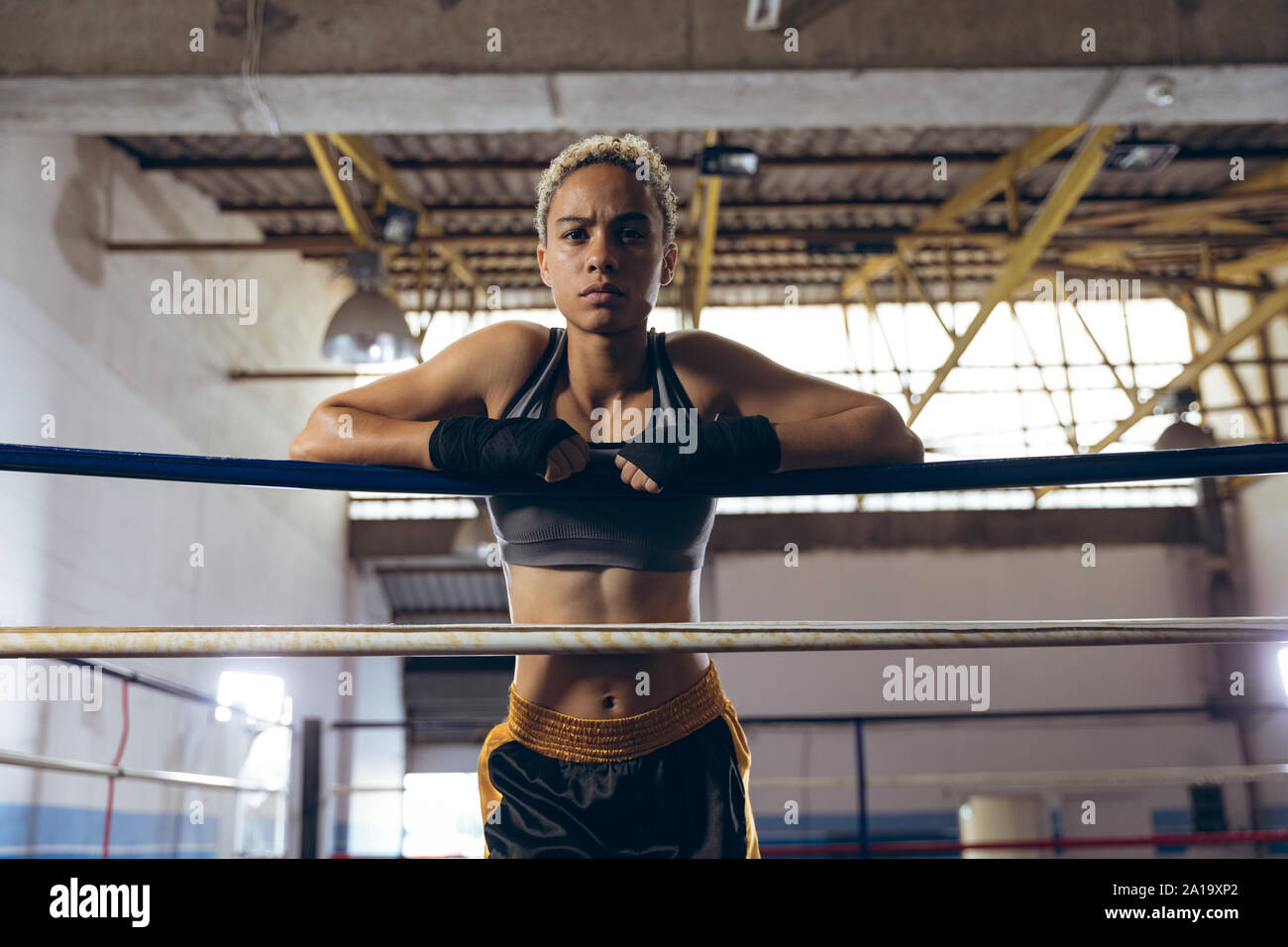 Boxer on the ropes ropes hi-res stock photography and images - Alamy