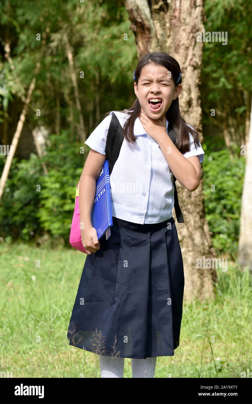 Girl student choking hi-res stock photography and images - Alamy