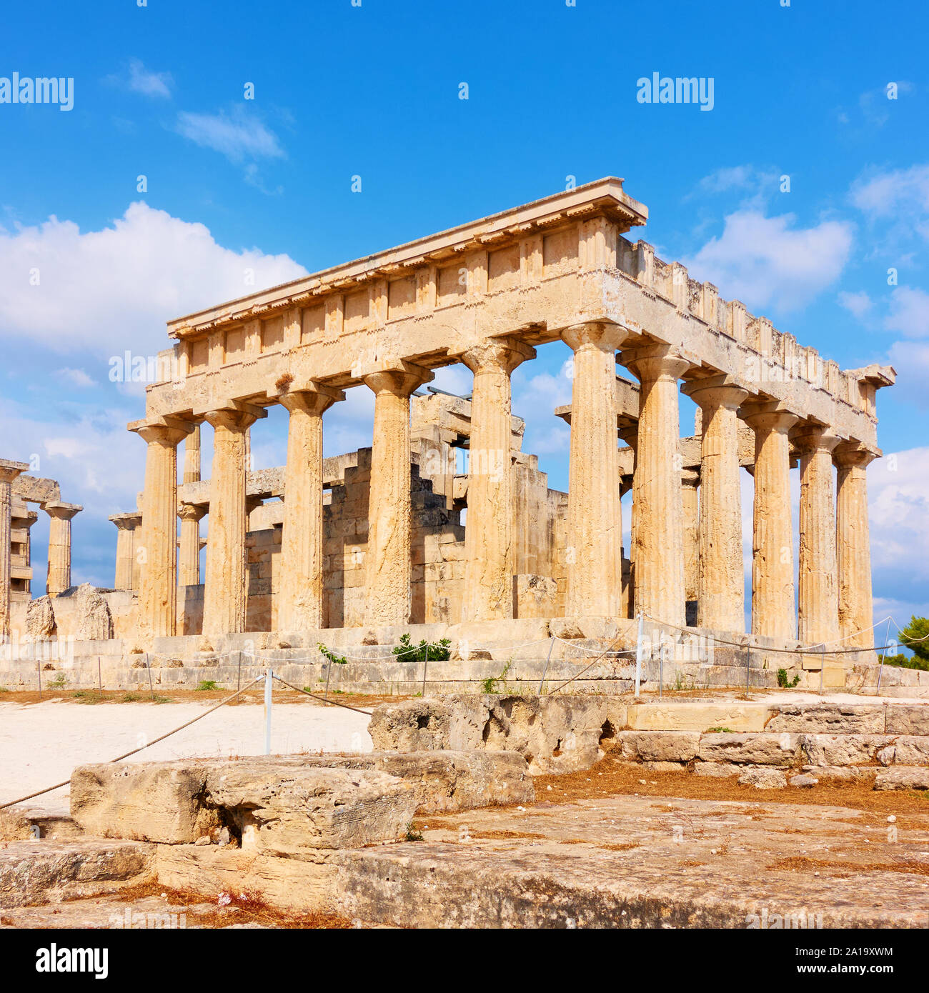 Temple of Aphaea in Aegina island in Greece Stock Photo - Alamy